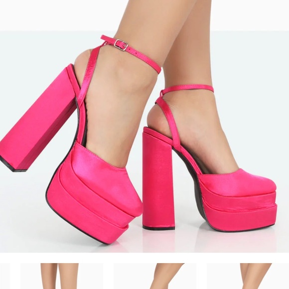 Public Desire | Shoes | Bnwt Moonchild Fuchsia Pink Satin Closed Toe ...